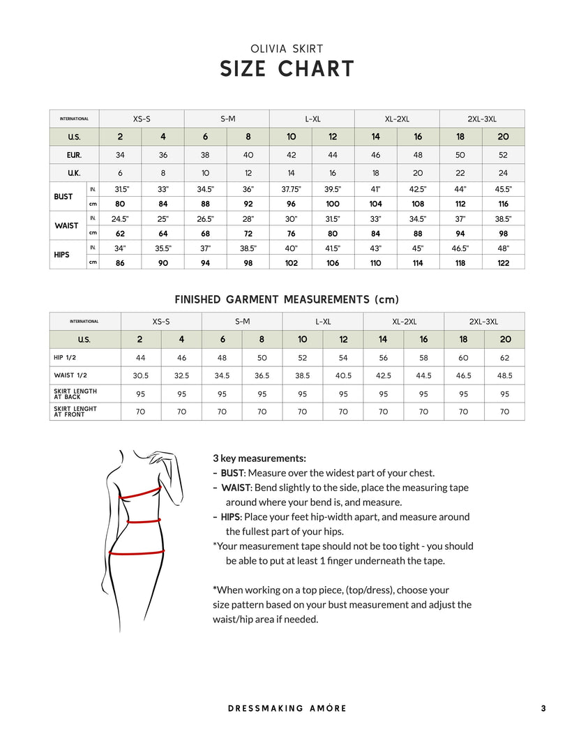 Olivia Cargo Skirt Sewing Pattern by Dressmaking Amóre