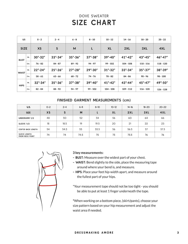 Dove Bell-Sleeve Sweater Sewing Pattern by Dressmaking Amóre