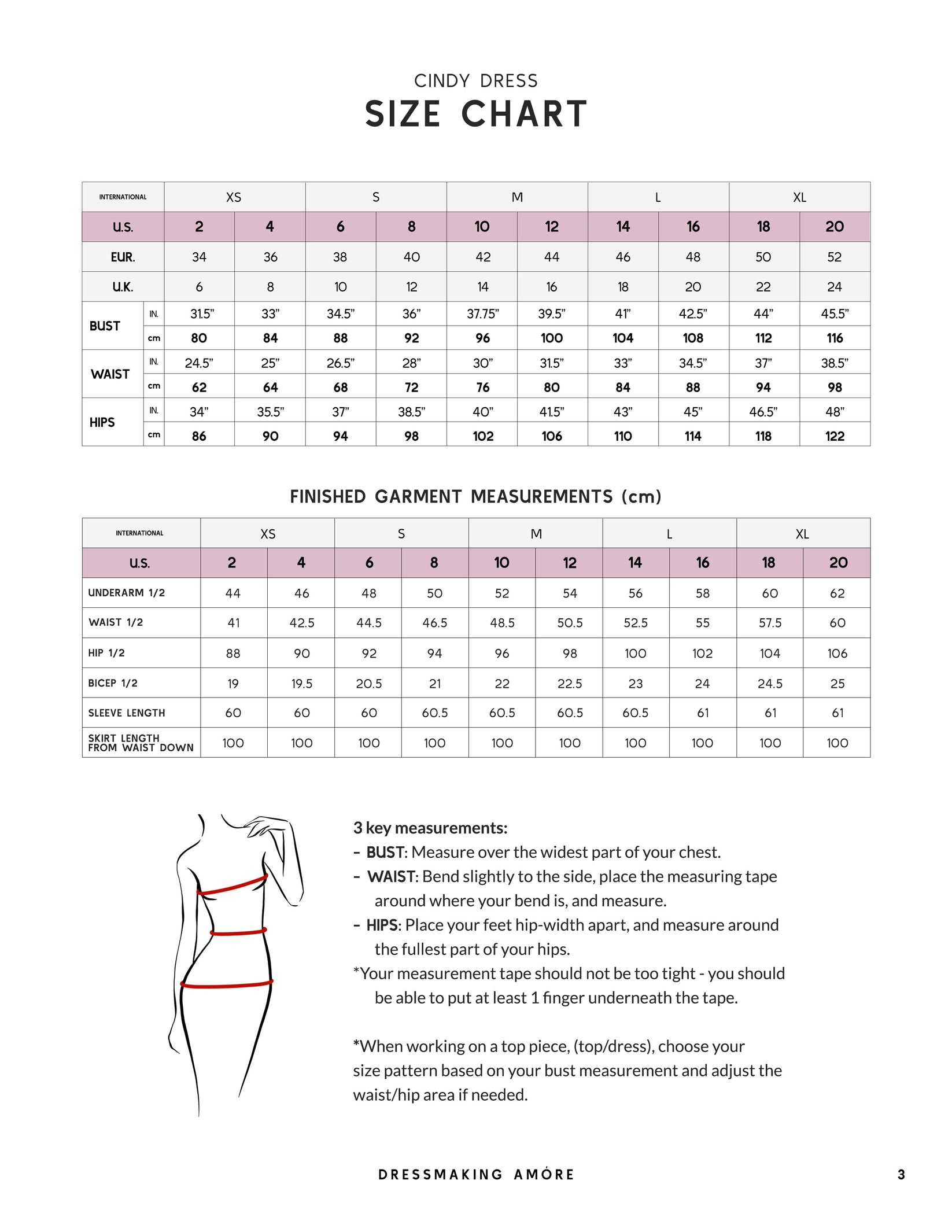 Cindy Dress Sewing Pattern by Dressmaking Amóre