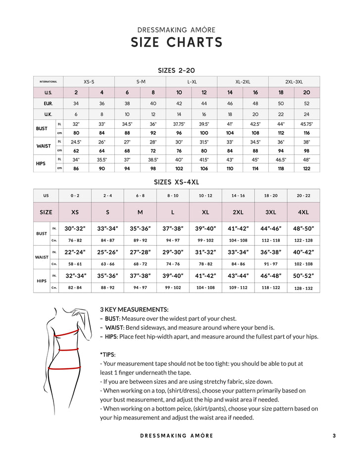 Audrey Maxi Dress & Dolly Slip PDF Sewing PatternBundle by Dressmaking Amóre