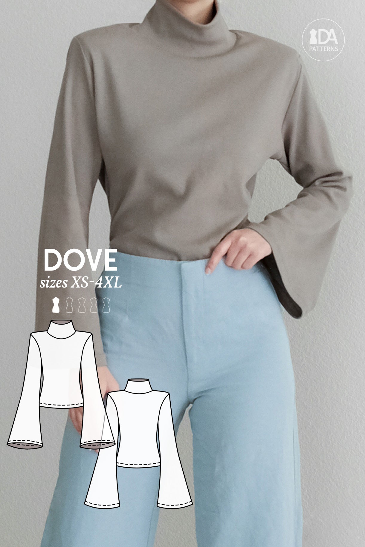 Dove Bell-Sleeve Sweater Sewing Pattern by Dressmaking Amóre