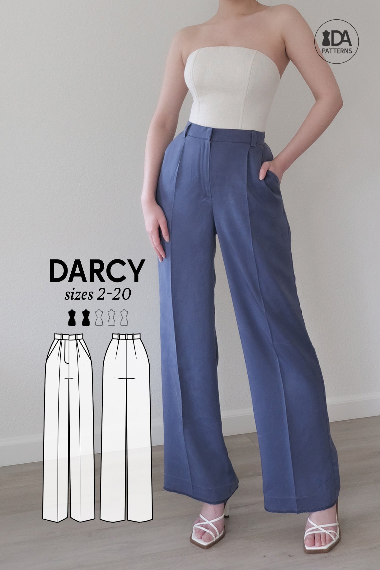 Darcy Straight-Leg Pants Sewing Pattern by Dressmaking Amóre