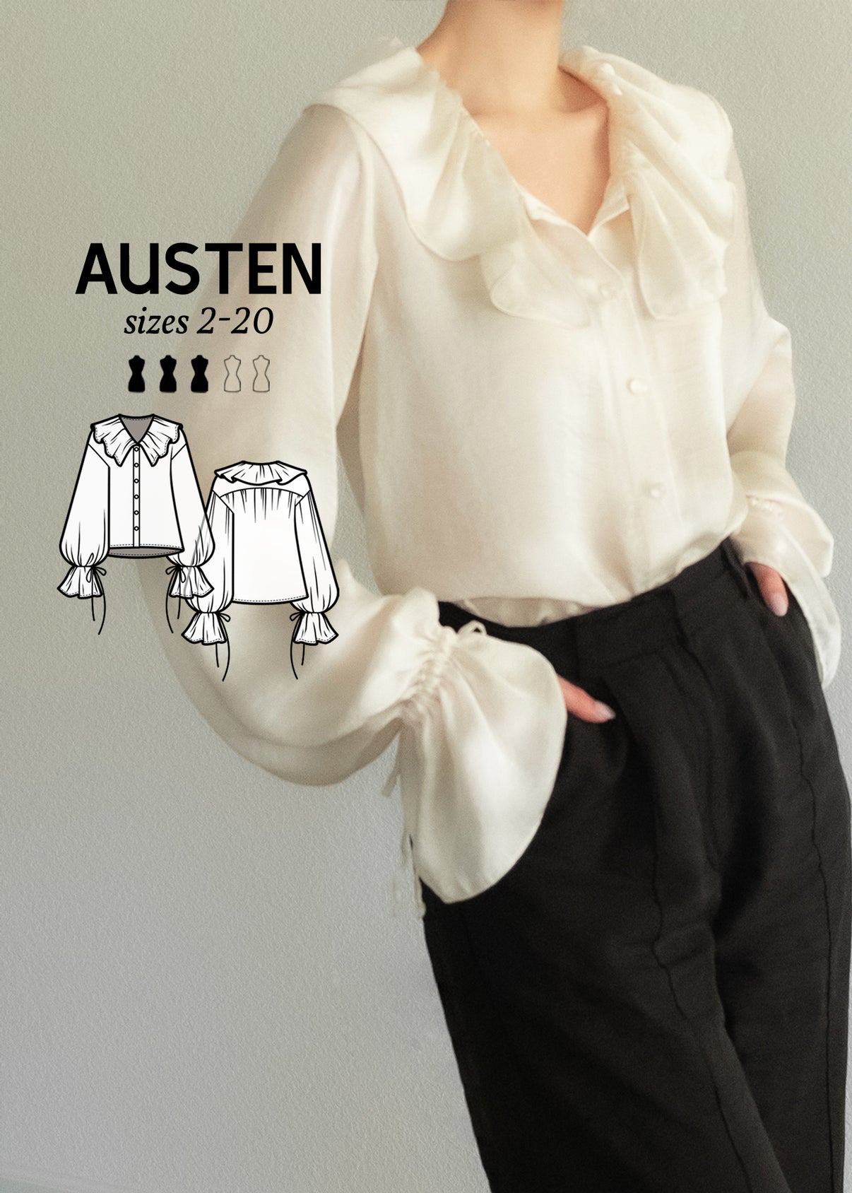 Austen Ruffled Top Sewing Pattern by Dressmaking Amóre