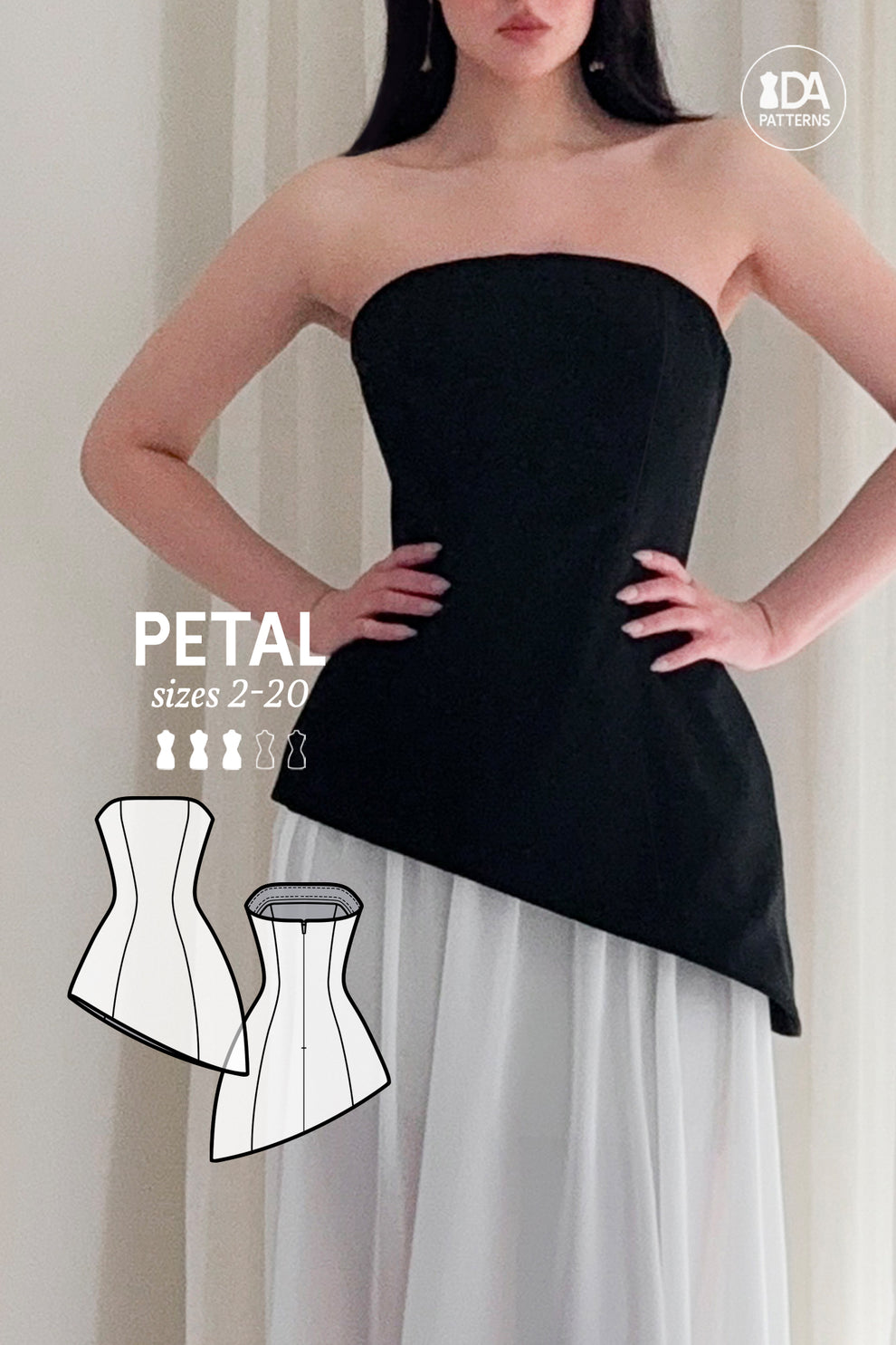 Petal Strapless Top Sewing Pattern by Dressmaking Amóre